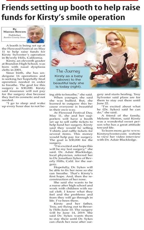 News Coverage – Kirsty’s Smile